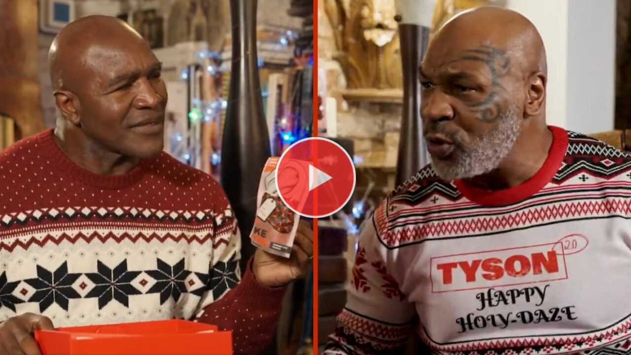 Mike Tyson Gives Holyfield An Earful In Hilarious Christmas Ad