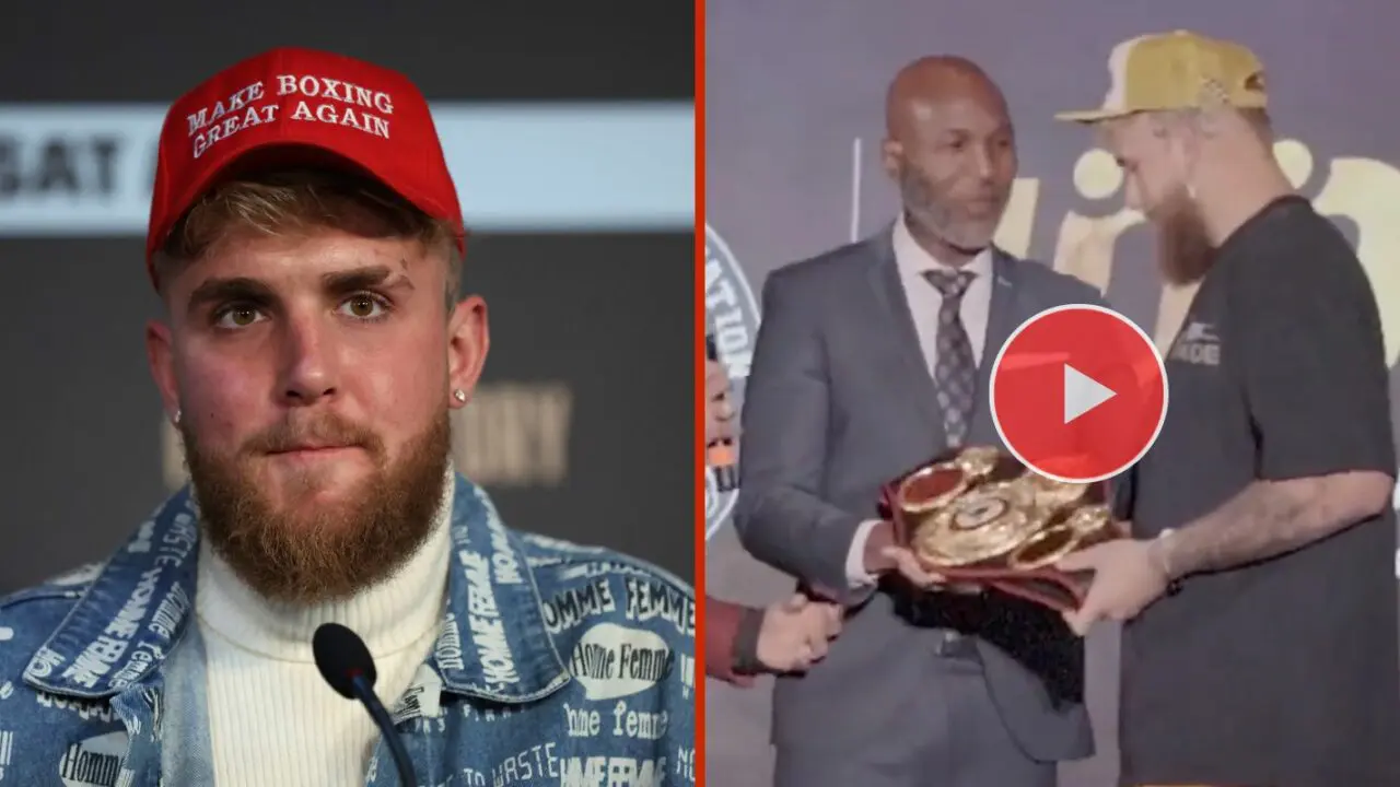 Painfully Awkward Moment Jake Paul Given WBA Belt He 'Hasn't Earned'